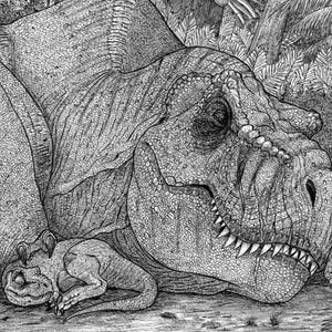 Jurassic Park - the Lost World T-rex Family Print - Etsy