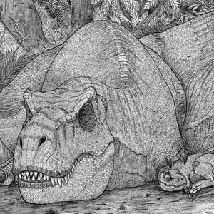 Jurassic Park - the Lost World T-rex Family Print - Etsy