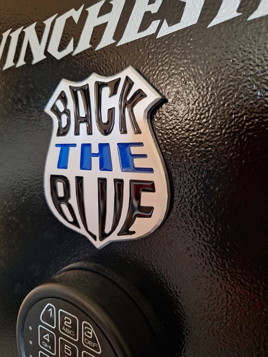 CNC Machined Billet Aluminum "back the Blue" Badge - Etsy