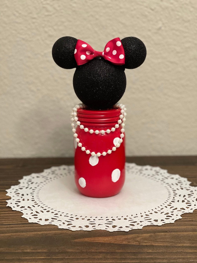 Mickey Minnie Mason Jars Centerpiece - Etsy