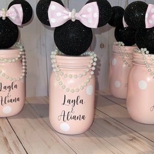 Mickey Minnie Mason Jars Centerpiece - Etsy