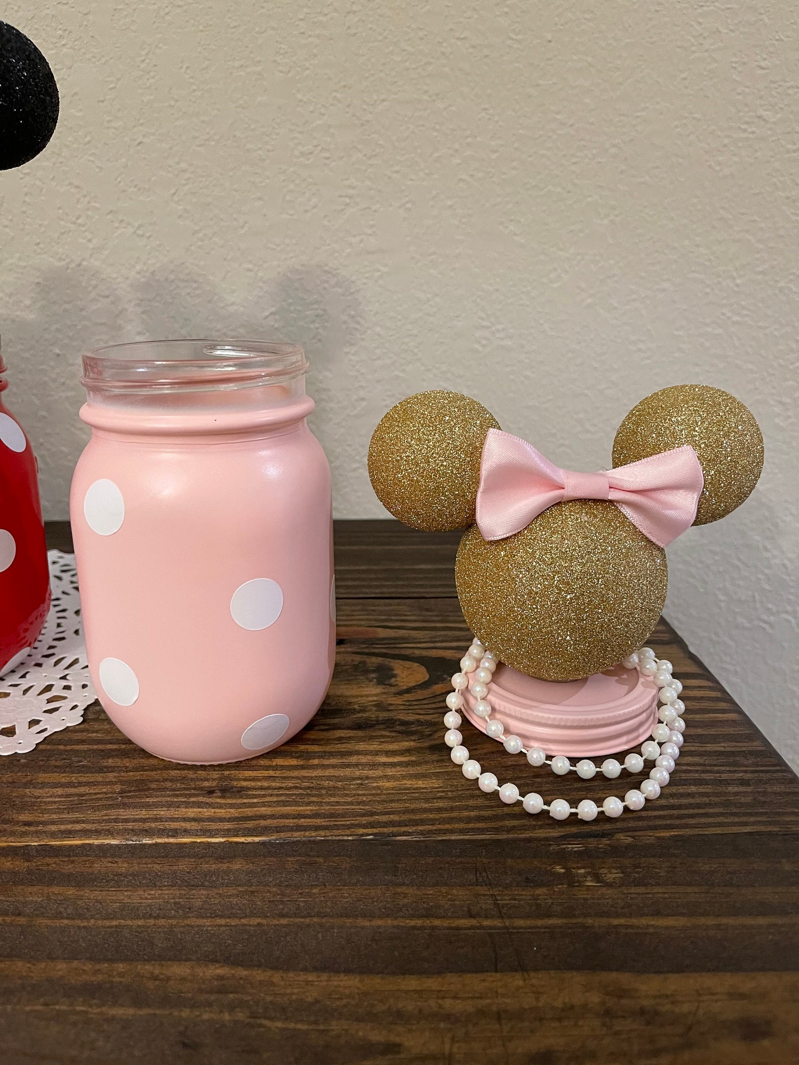 Mickey Minnie Mason Jars Centerpiece - Etsy