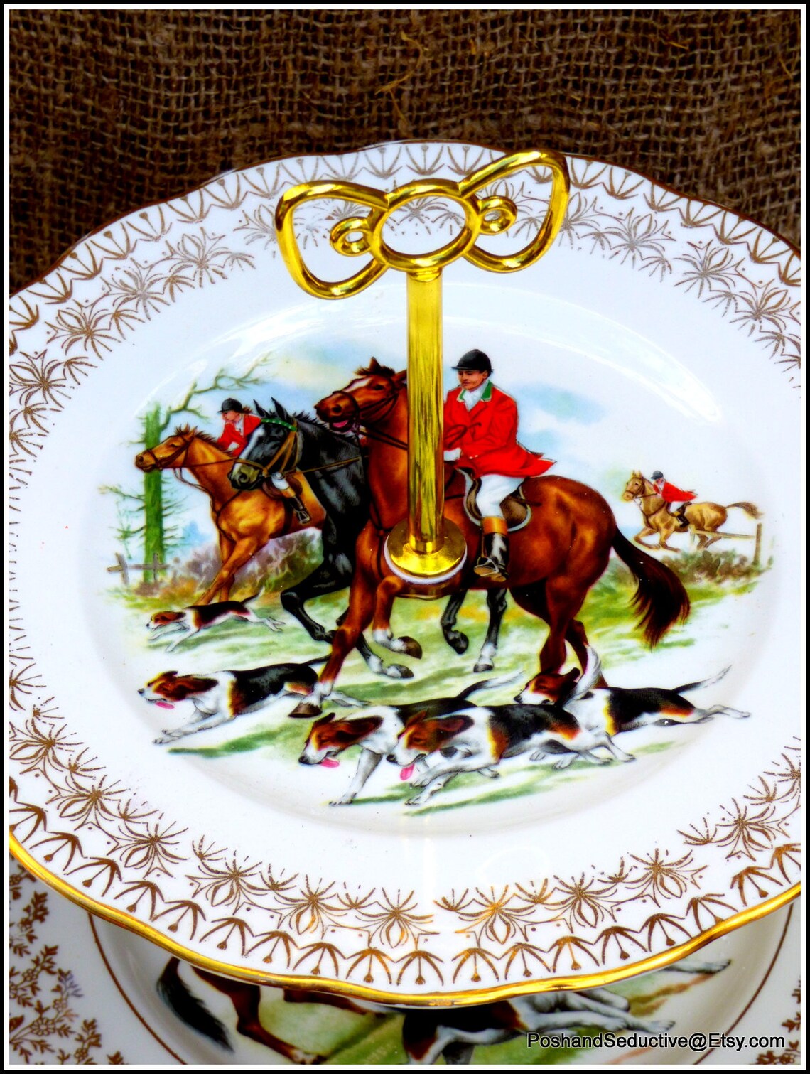 Fox Hunting Three Tier Graduated Plates Stand Afternoon Tea - Etsy