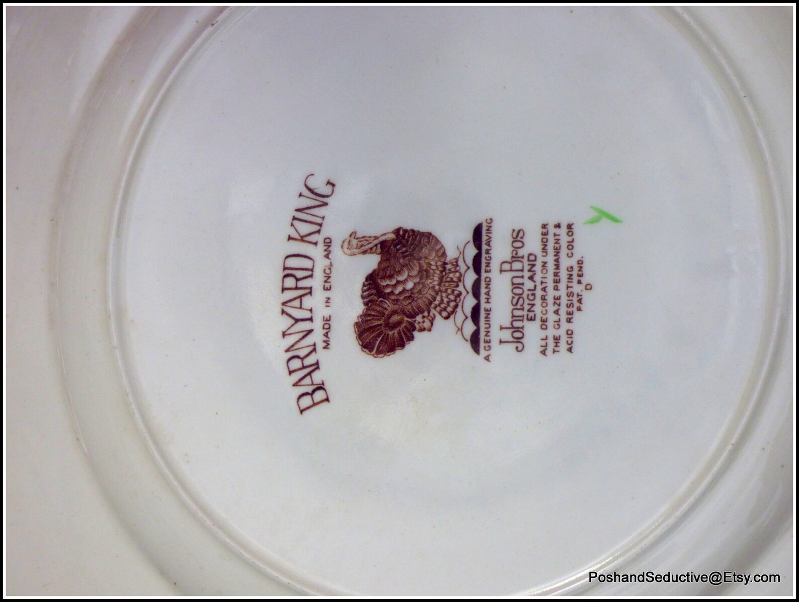 Barnyard King Johnson Brothers Thanksgiving Vintage - Etsy