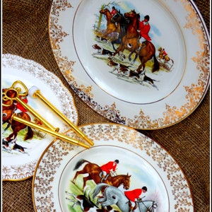 Fox Hunting Three Tier Graduated Plates Stand Afternoon Tea Centrepiece ...