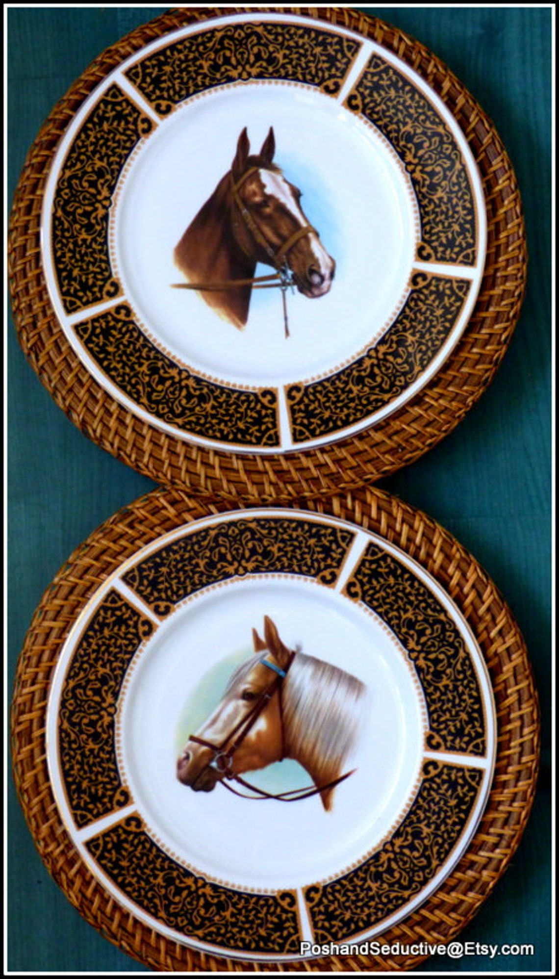 Rare Set of Two Vintage Fine China Collectible Dinner Plates | Etsy UK