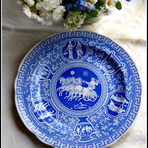 Spode Blue Room Collection GREEK Key Pattern 11" Porcelain Dinner Plate ...