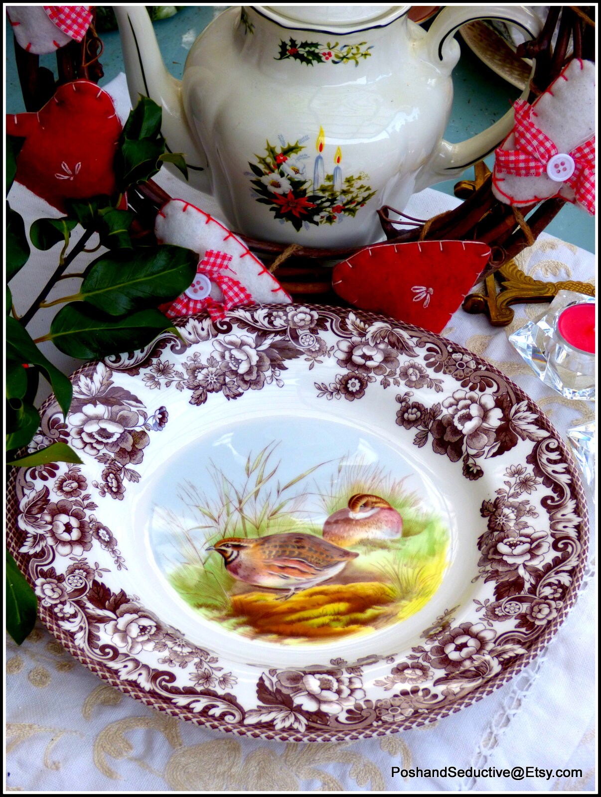 Spode Woodland BIRD Series Dinner Plate 11 Brown English - Etsy