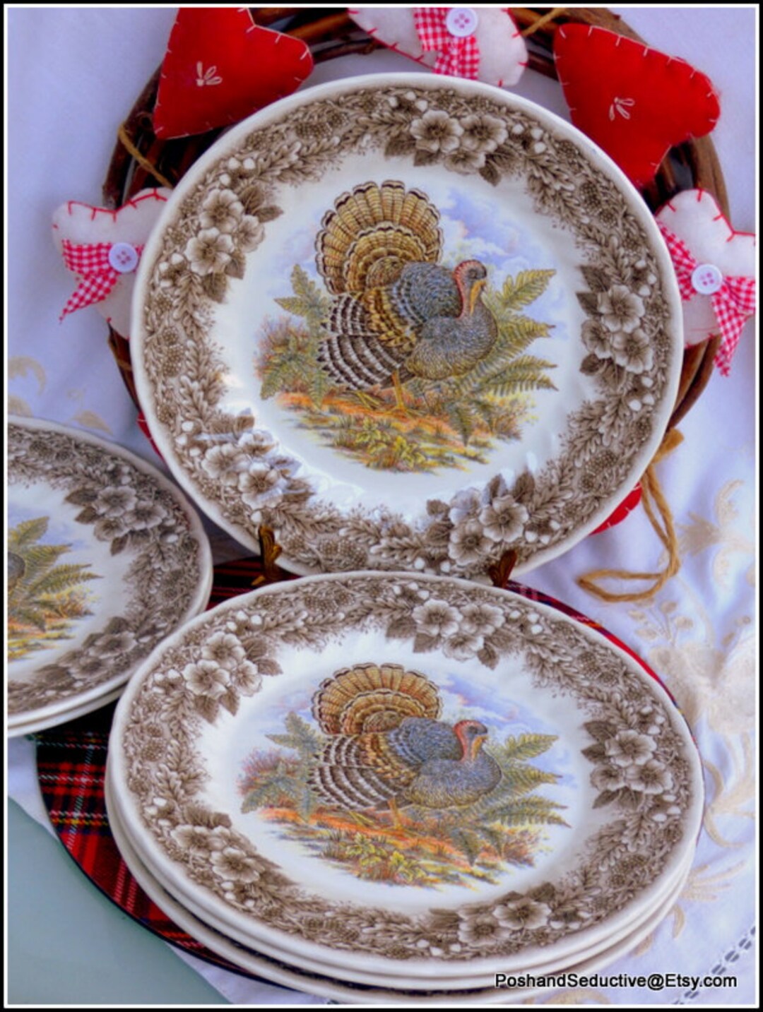 Thanksgiving Turkey Churchill Wildlife Vintage Transferware Dinner ...