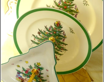 Christmas Tree Three Tier Graduated Plates Handmade Cake Stand - Etsy
