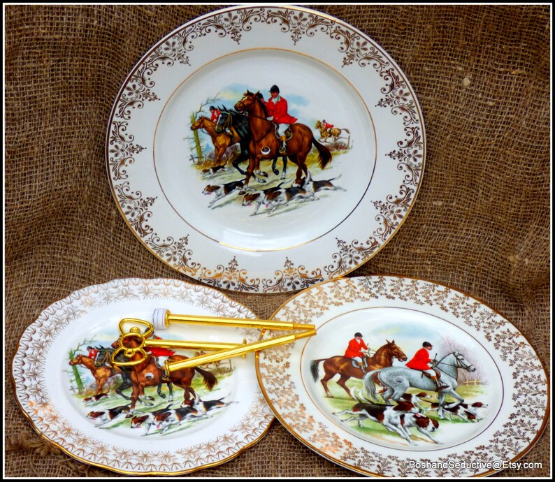 Fox Hunting Three Tier Graduated Plates Stand Afternoon Tea - Etsy