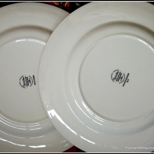 Spode Woodland Series Dinner Plates Pair 11" Brown English Transferware ...