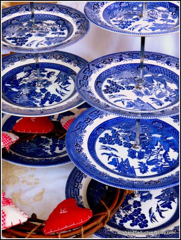 Churchill's Famous blue Willow Pattern | Etsy