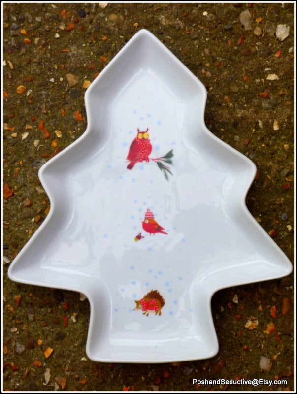 Christmas Tree Shape China Tiered Plates Stand Scottish - Etsy