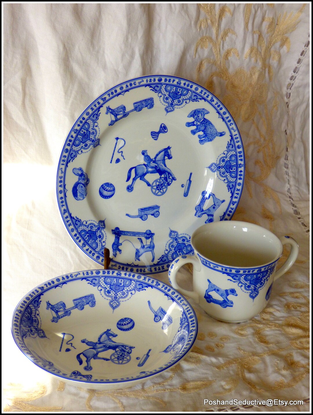 Spode Three Piece Breakfast Set: Cup, 8" Plate & Bowl Old Edwardian ...