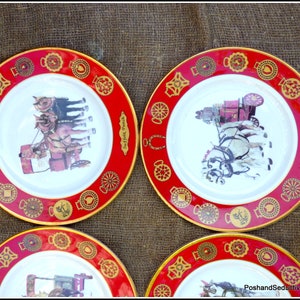 Shire Heavy Draft Horse Royal Avon Rare Vintage China Chic 4 Plates Set ...