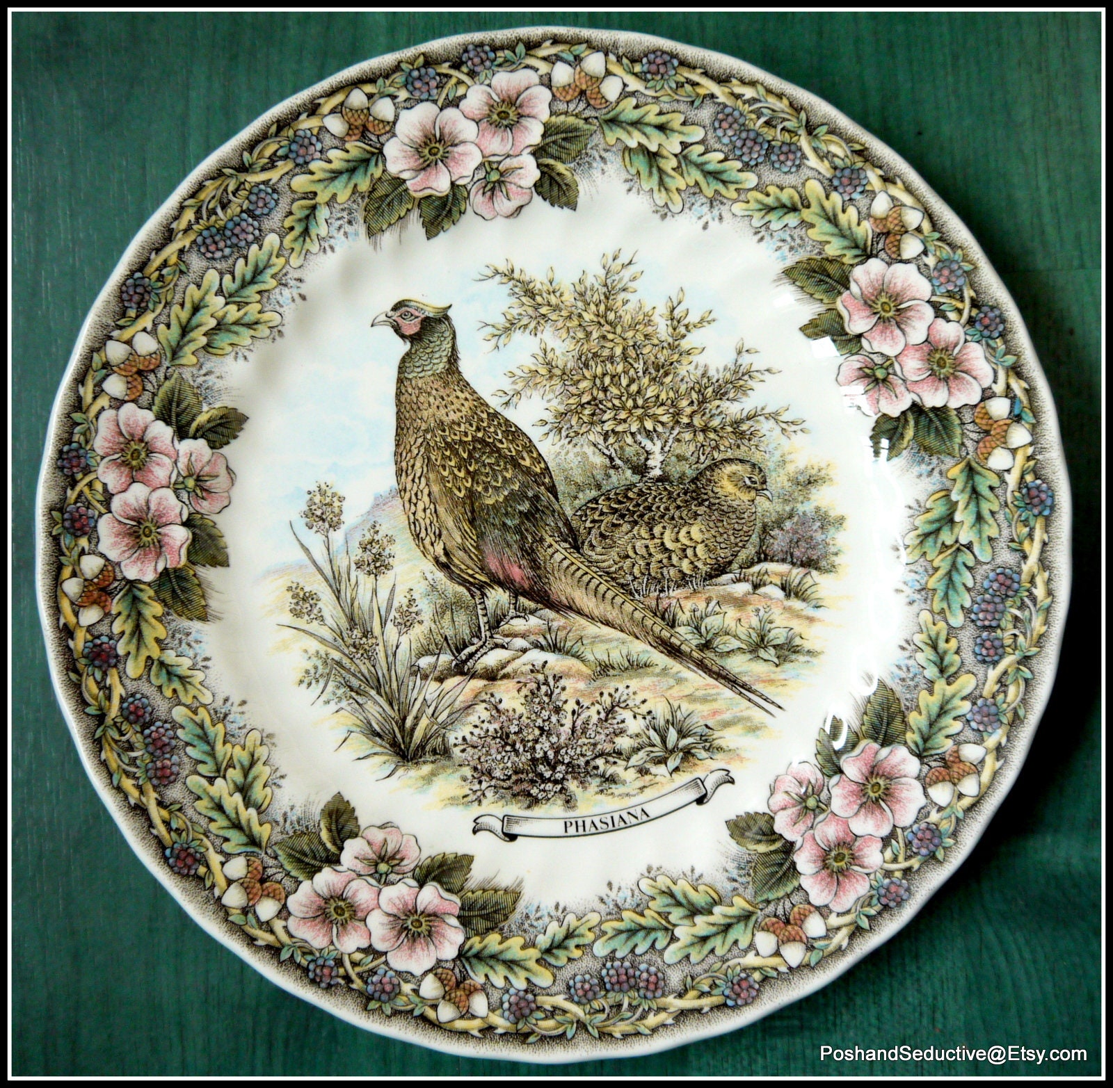 Wild Life Series Set Four Dinner Plates, Farmhouse Kitchen Dining China ...