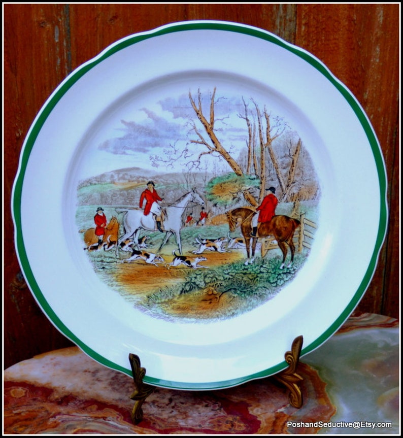 Fox Hunting Dinner Plates Set of Four by Copeland Spode | Etsy