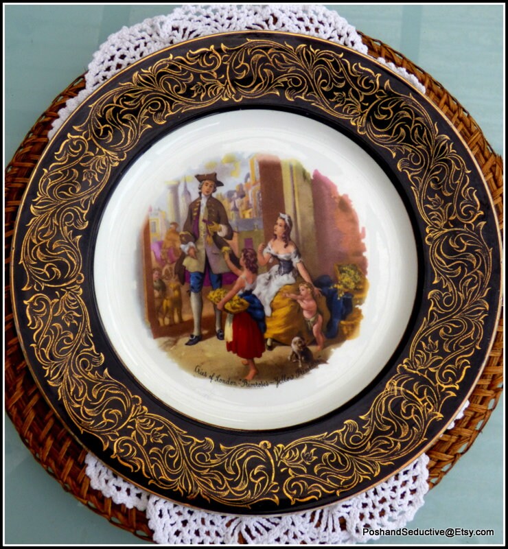 China plates collectible set featuring Cries of | Etsy