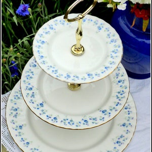 Royal Albert Memory Lane China Pattern Three Tier Cake Stand Vintage ...