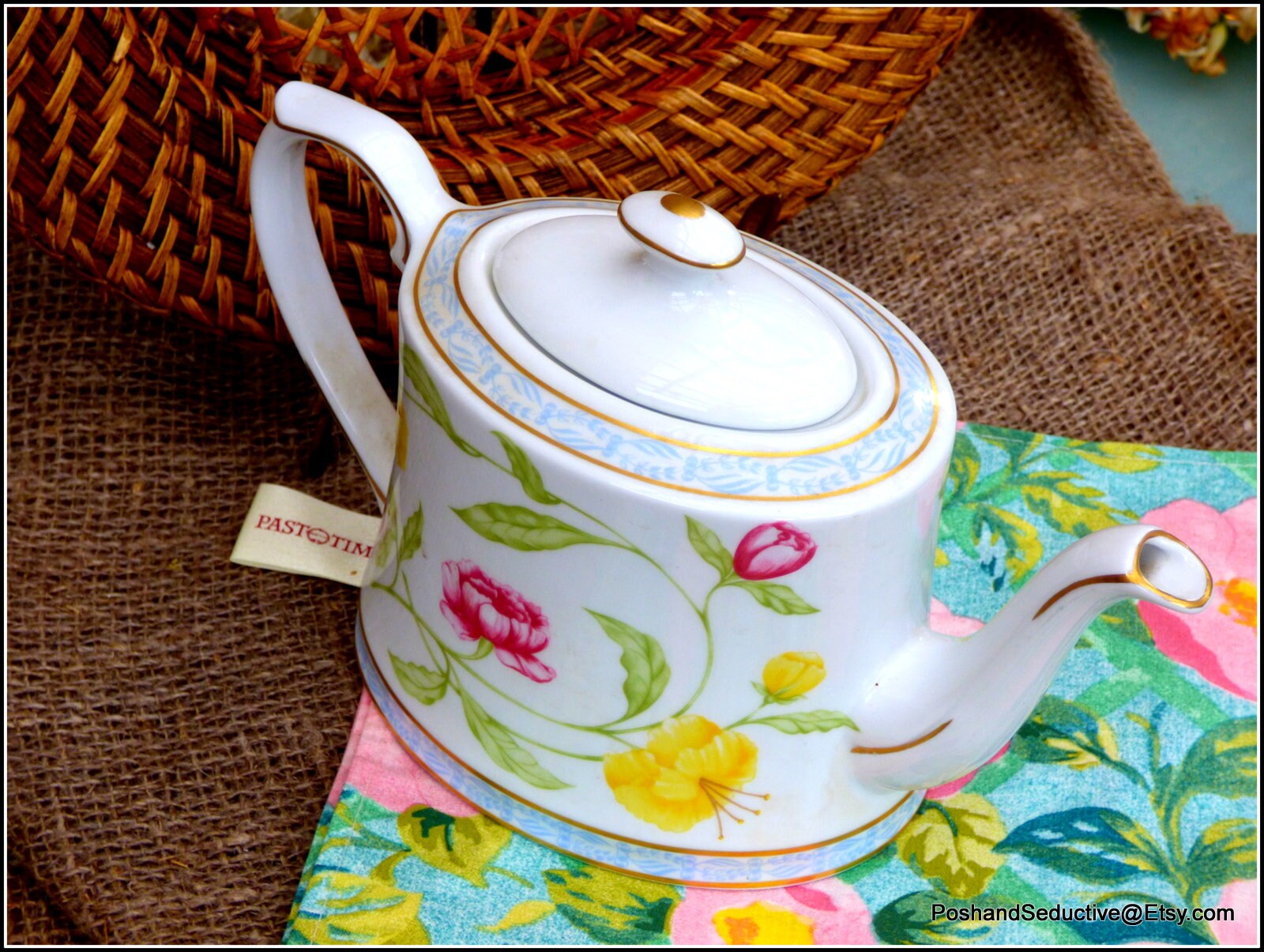 English Oval Classic Traditional Teapot Replica Vintage Collectible ...