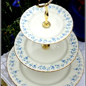 Royal Albert Memory Lane China Pattern Three Tier Cake Stand Vintage ...