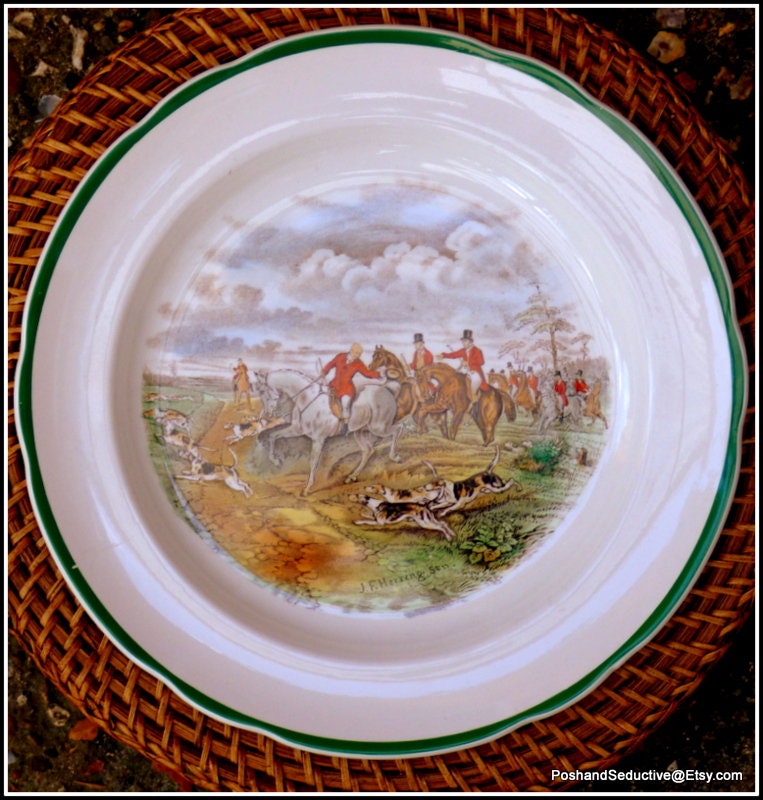 Fox Hunting Dinner Plate by Copeland Spode Vintage Equestrian - Etsy