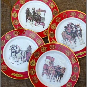 Shire Heavy Draft Horse Royal Avon Rare Vintage China Chic 4 Plates Set ...
