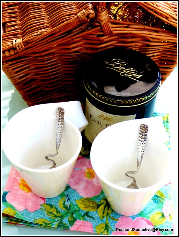 Cup and hammered bent teaspoon original posh tealover's | Etsy