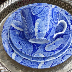 Spode Blue Room Series Cup Saucer Rare Sunflower 4 Piece Pattern Iconic ...