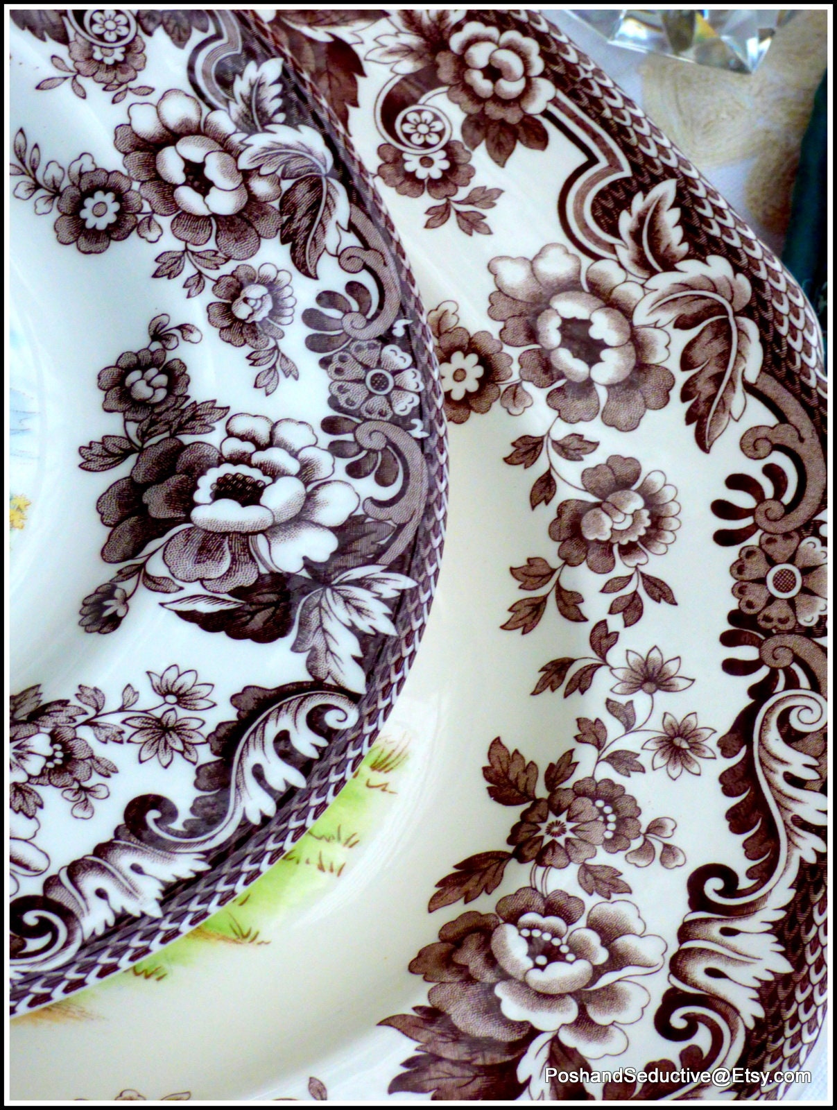 Spode Woodland Series Dinner Plate Brown English Transferware - Etsy