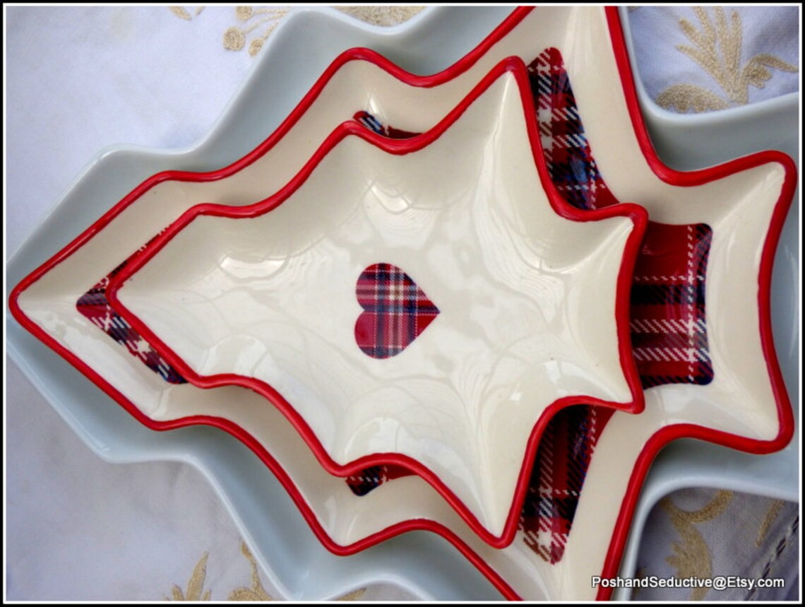 Christmas Tree Shape China Tiered Plates Stand Scottish - Etsy UK