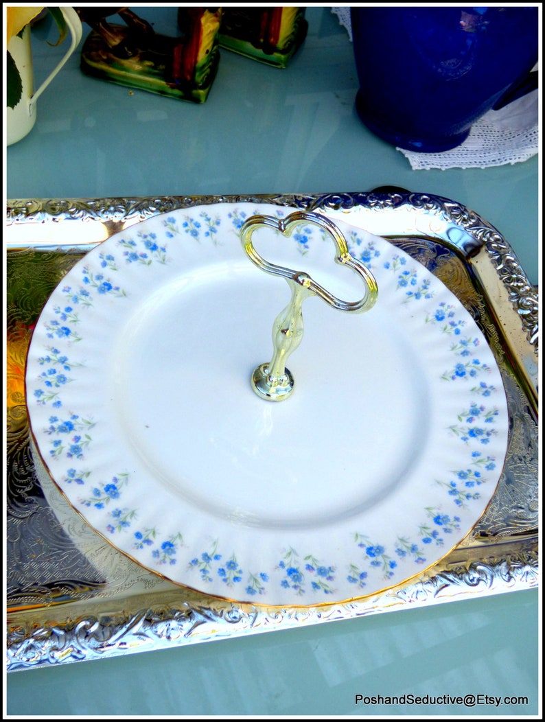 Royal Albert Memory Lane China Pattern Cake Plate With Handle, Sandwich ...