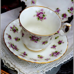 Royal Albert Purple Sweet Violets Vintage Montrose Shape English Bone ...
