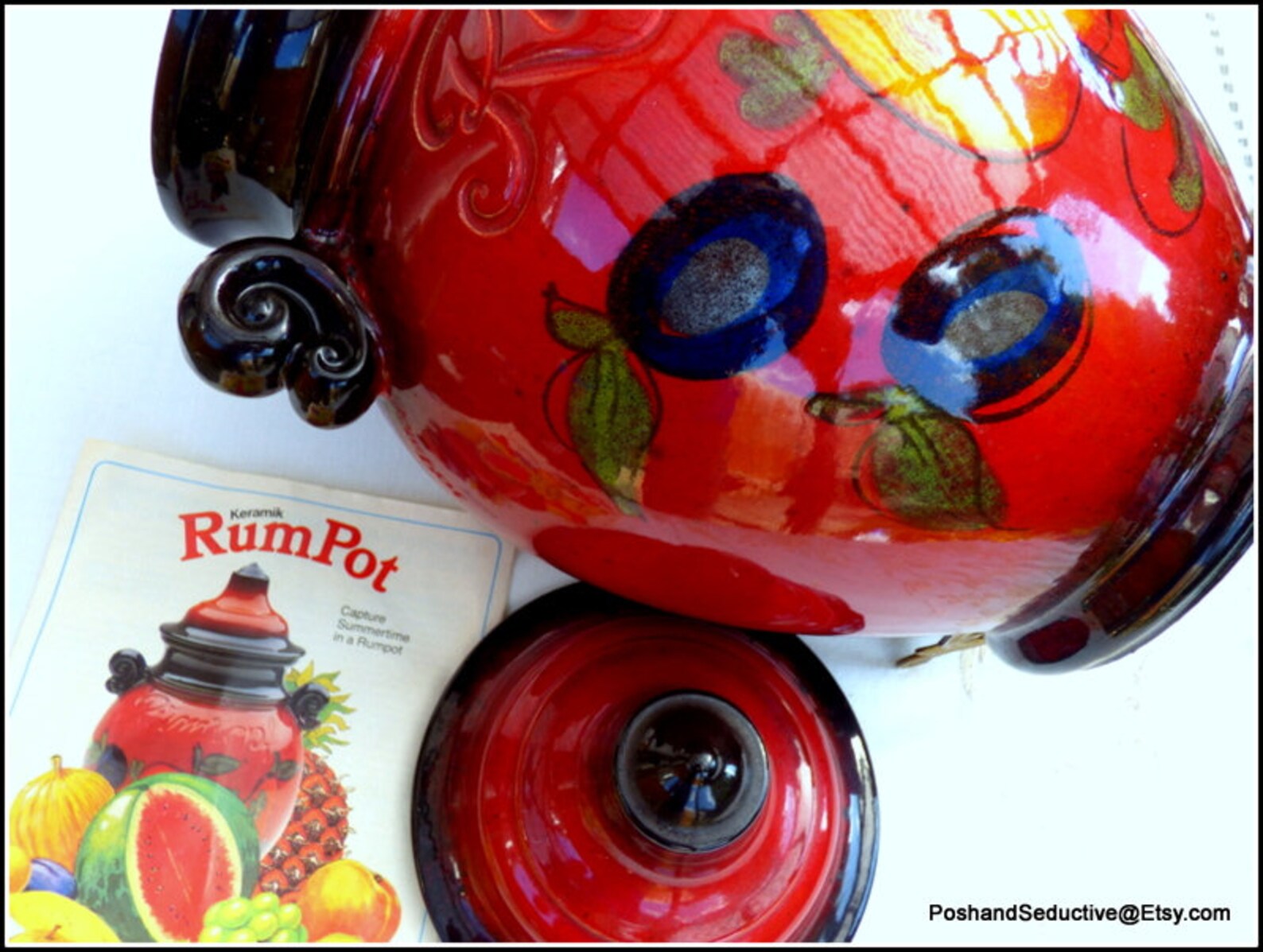 Rumtopf Vintage XXL Ginger Jar 15" Tall With Lid W Germany 326-30 Hand ...