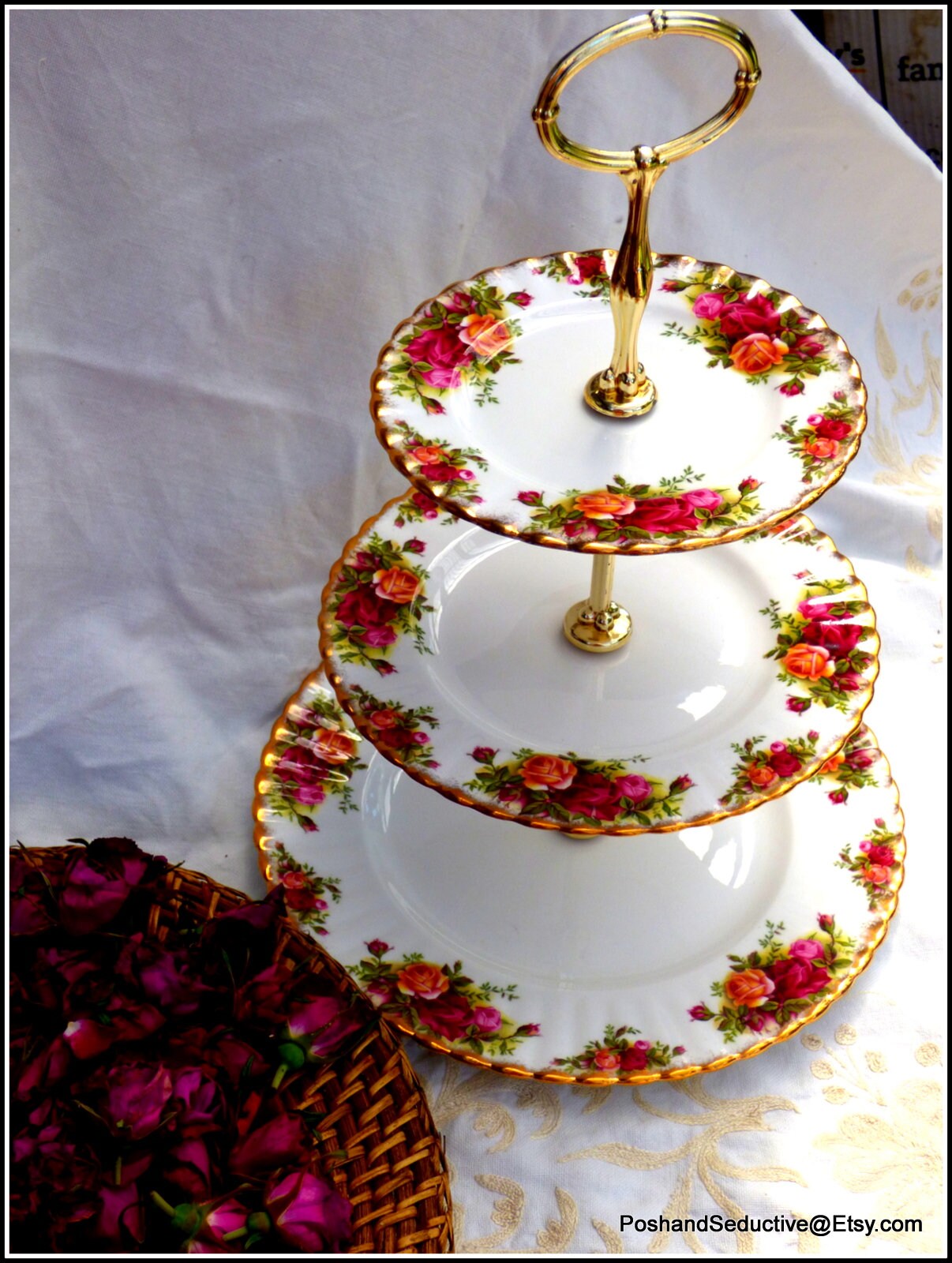 Royal Albert Old Country Roses Floral China Pattern Three Tier Cake ...