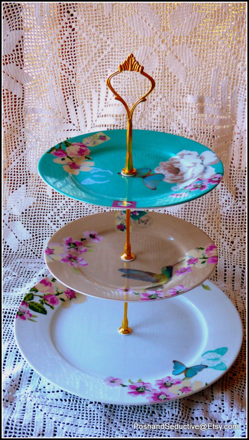 Hummingbird Three Tier Handmade Cake Stand Ideal Meaningful - Etsy