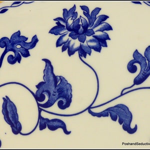 Cake Gateau Serving Plate Spode Blue COLONEL Pattern 11" Porcelain Blue ...