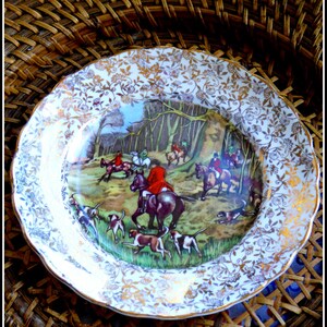 Equestrian China Cup, Saucer & Plate Foxhunting Theme Fine Bone China ...