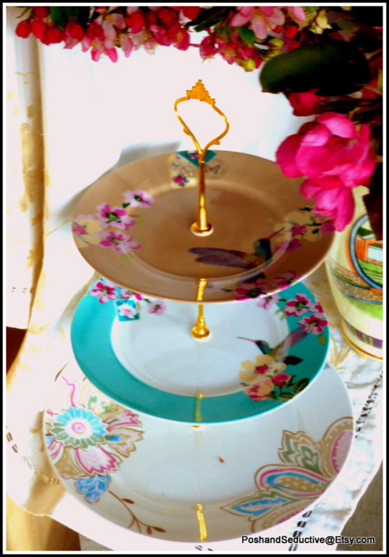 Hummingbird Three Tier Handmade Cake Stand Ideal Meaningful - Etsy