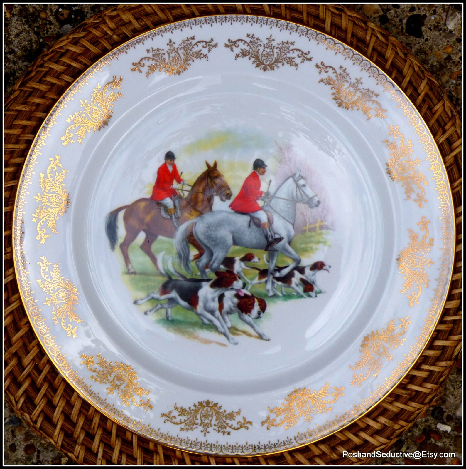 Set of Vintage Fine China Dinner Plates With Hand-painted - Etsy