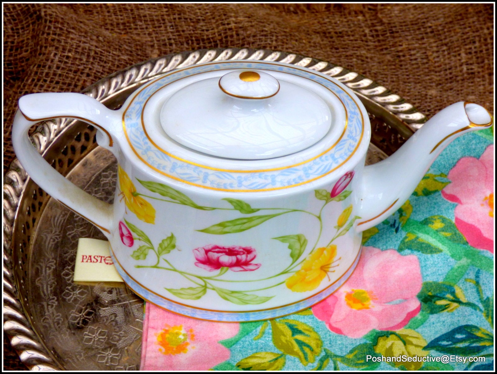 English Oval Classic Traditional Teapot Replica Vintage Collectible ...