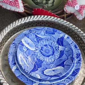Spode Blue Room Series Cup Saucer Rare Sunflower 4 Piece Pattern Iconic ...