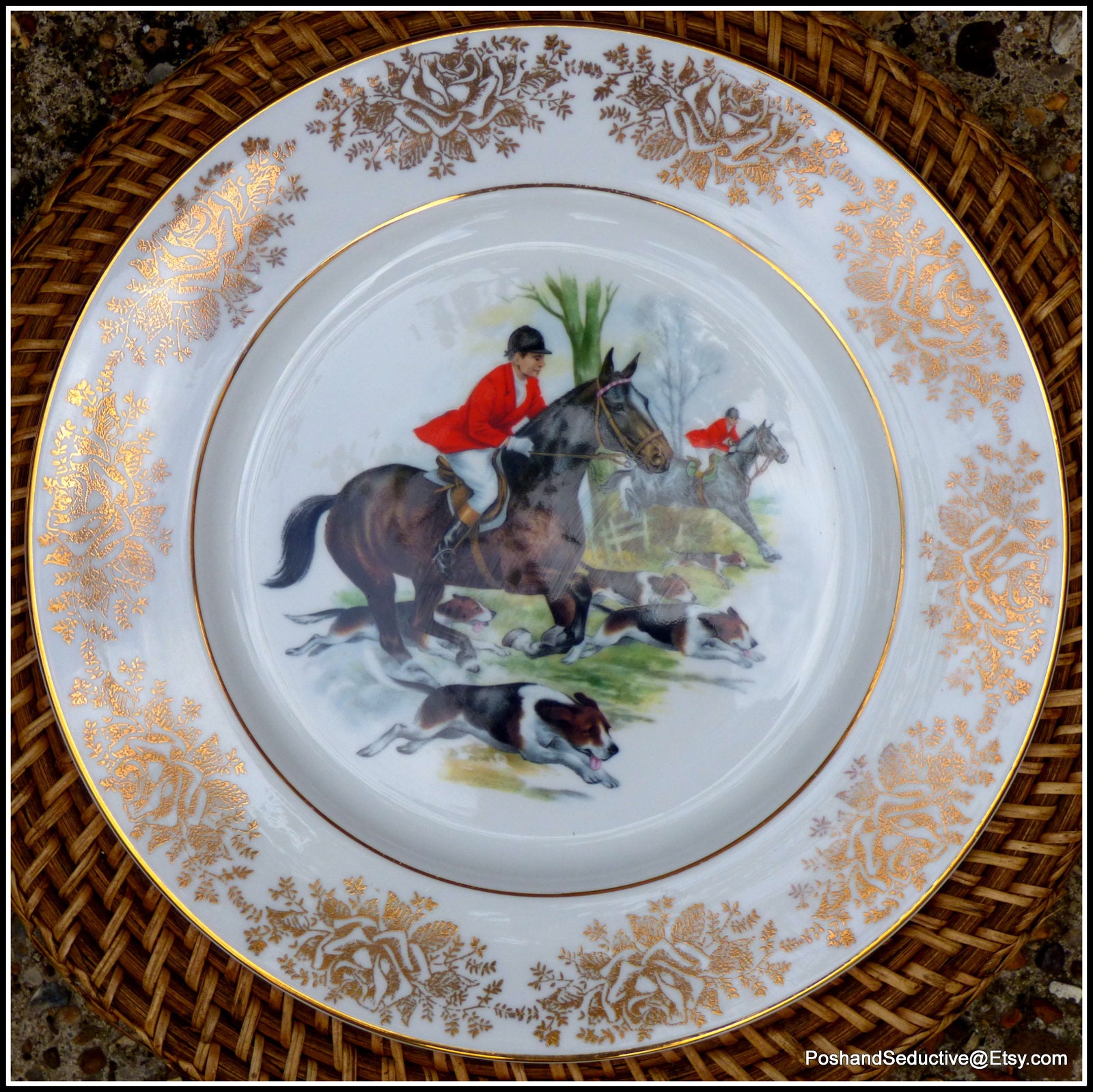 Set of Vintage Fine China Dinner Plates With Hand-painted - Etsy