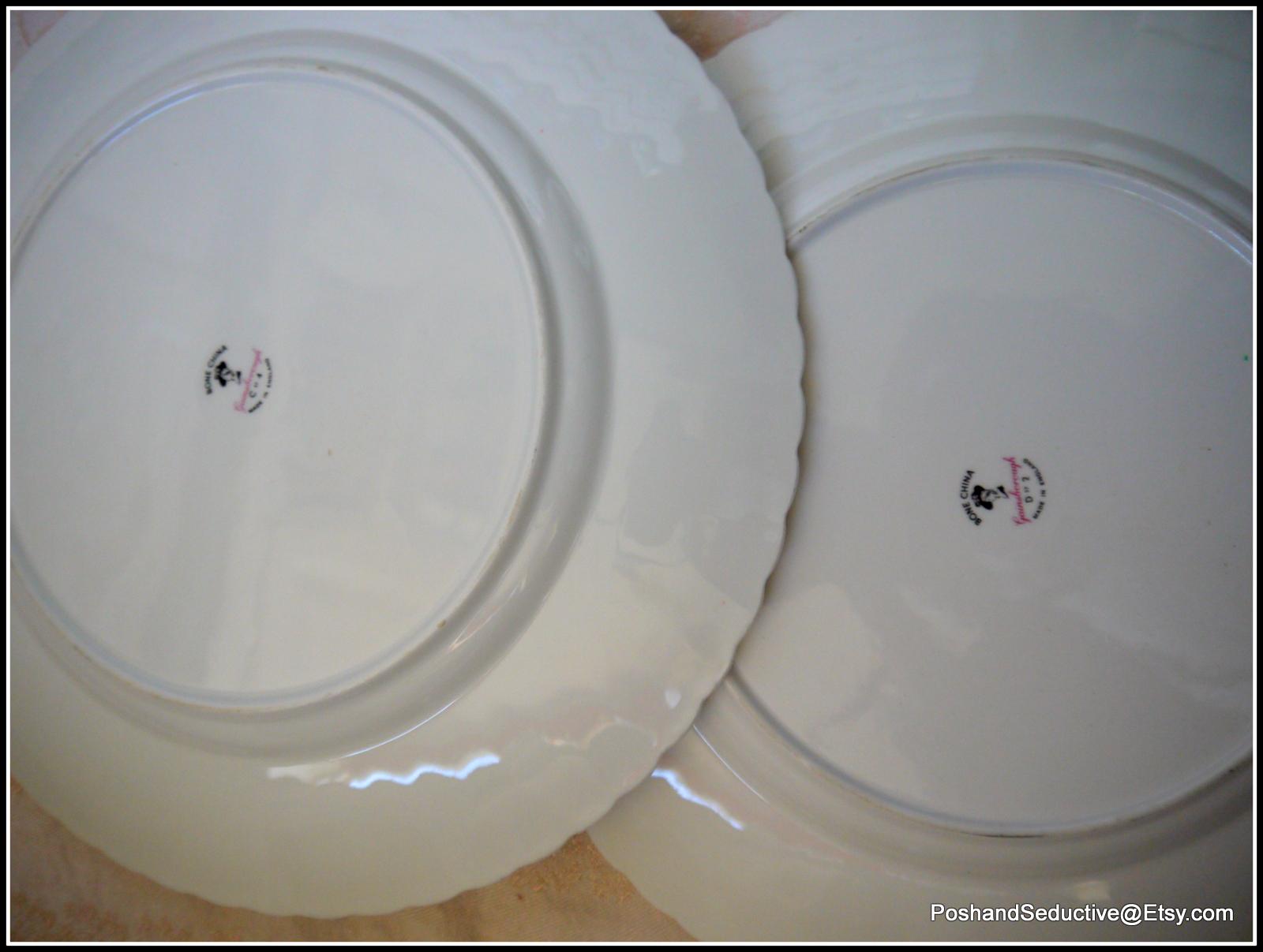 Two Vintage Fine China Dinner Plates With Hand-painted Foxhunting ...