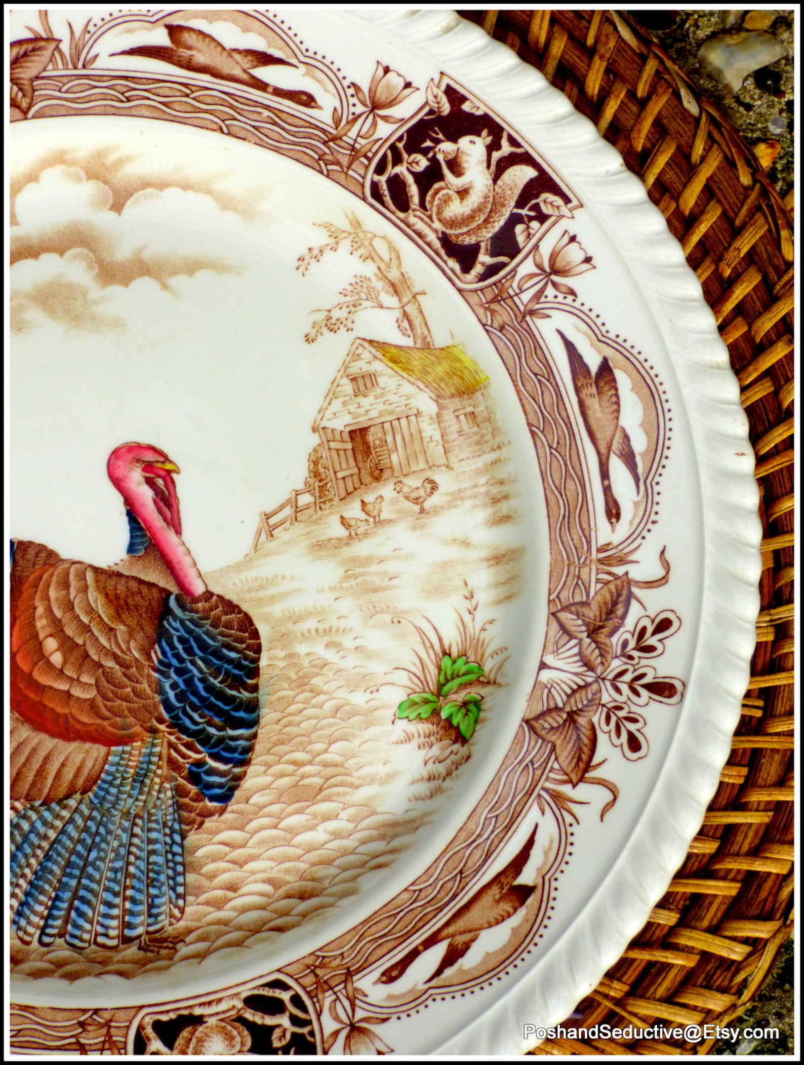 Barnyard King Johnson Brothers Thanksgiving Vintage - Etsy