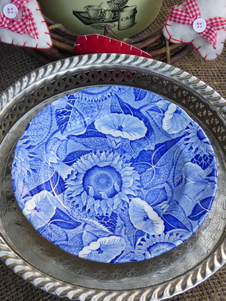 Spode Blue Room Series Cup Saucer Rare Sunflower 4 Piece Pattern Iconic ...
