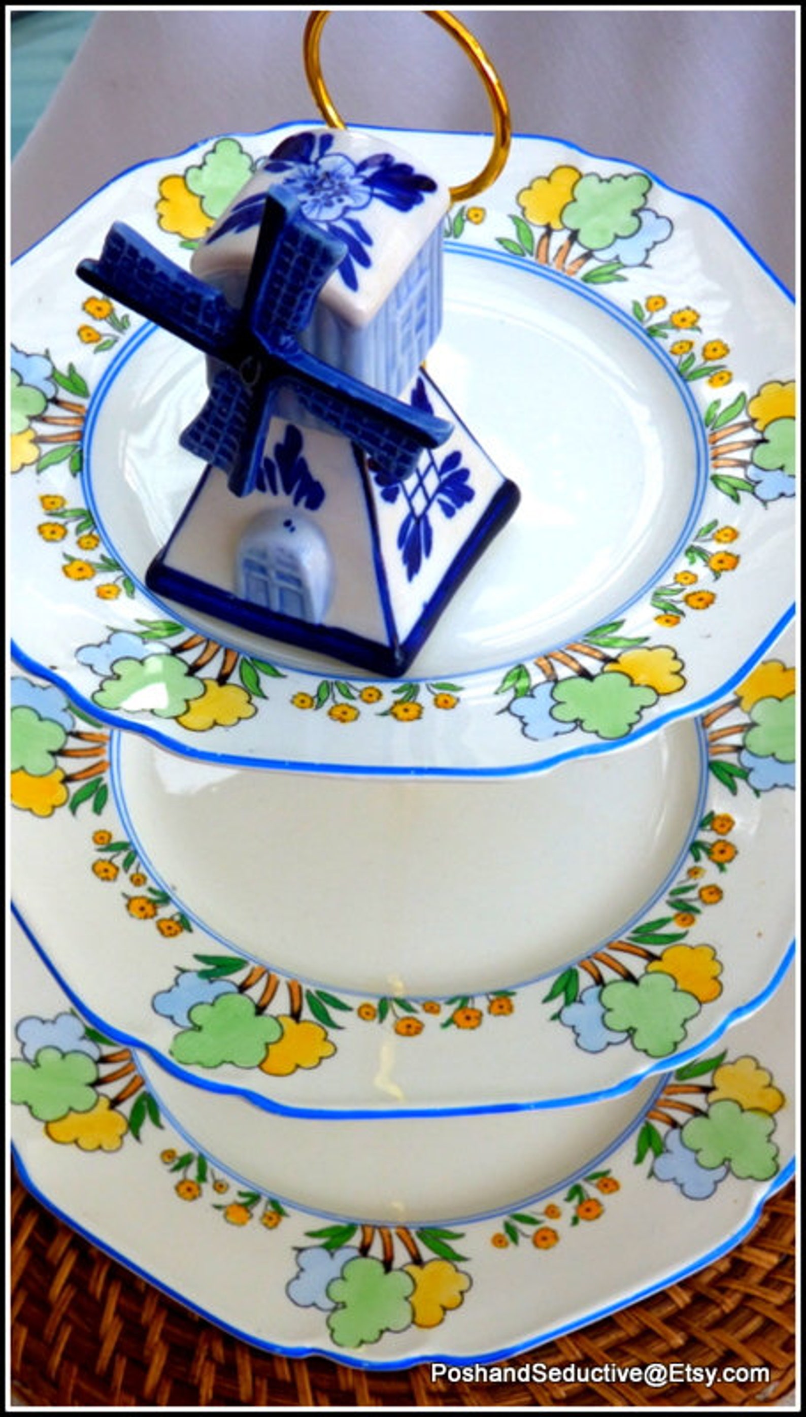 Scotch Ivory B.P.CO.LTD Art Deco Holland Pattern Hexagonal Plates Set ...