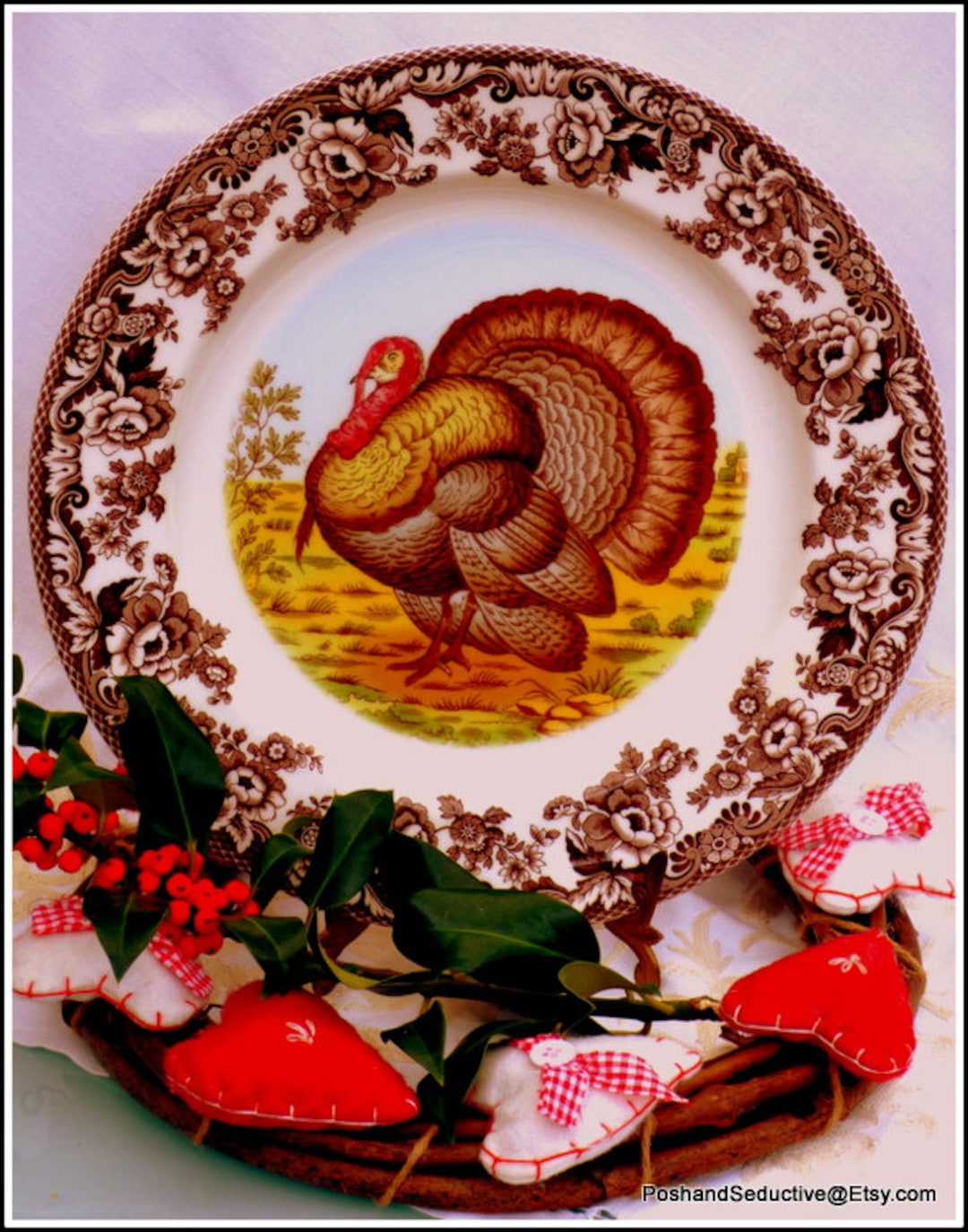 Thanksgiving Turkey Large Platter 12 1/2 Spode Iconic Festive Ironstone ...