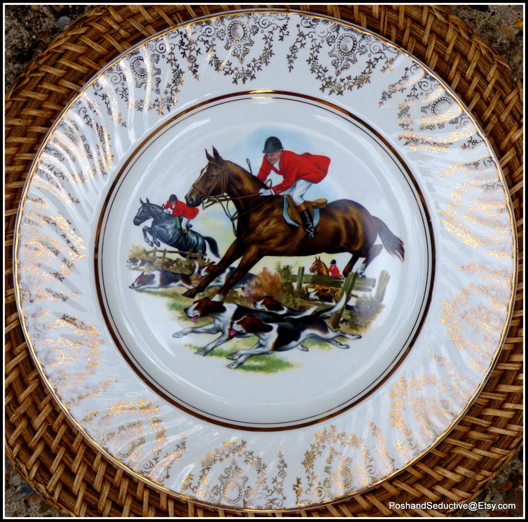 Set of Vintage Fine China Dinner Plates With Hand-painted - Etsy
